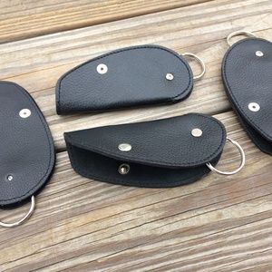Handmade | Accessories | Lot Of 4 Car Key Chains Black Genuine Leather ...
